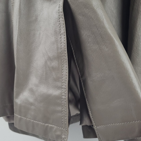 IMAN | Jackets & Coats | Iman Leather Quilted Trench Jacket L Gray ...